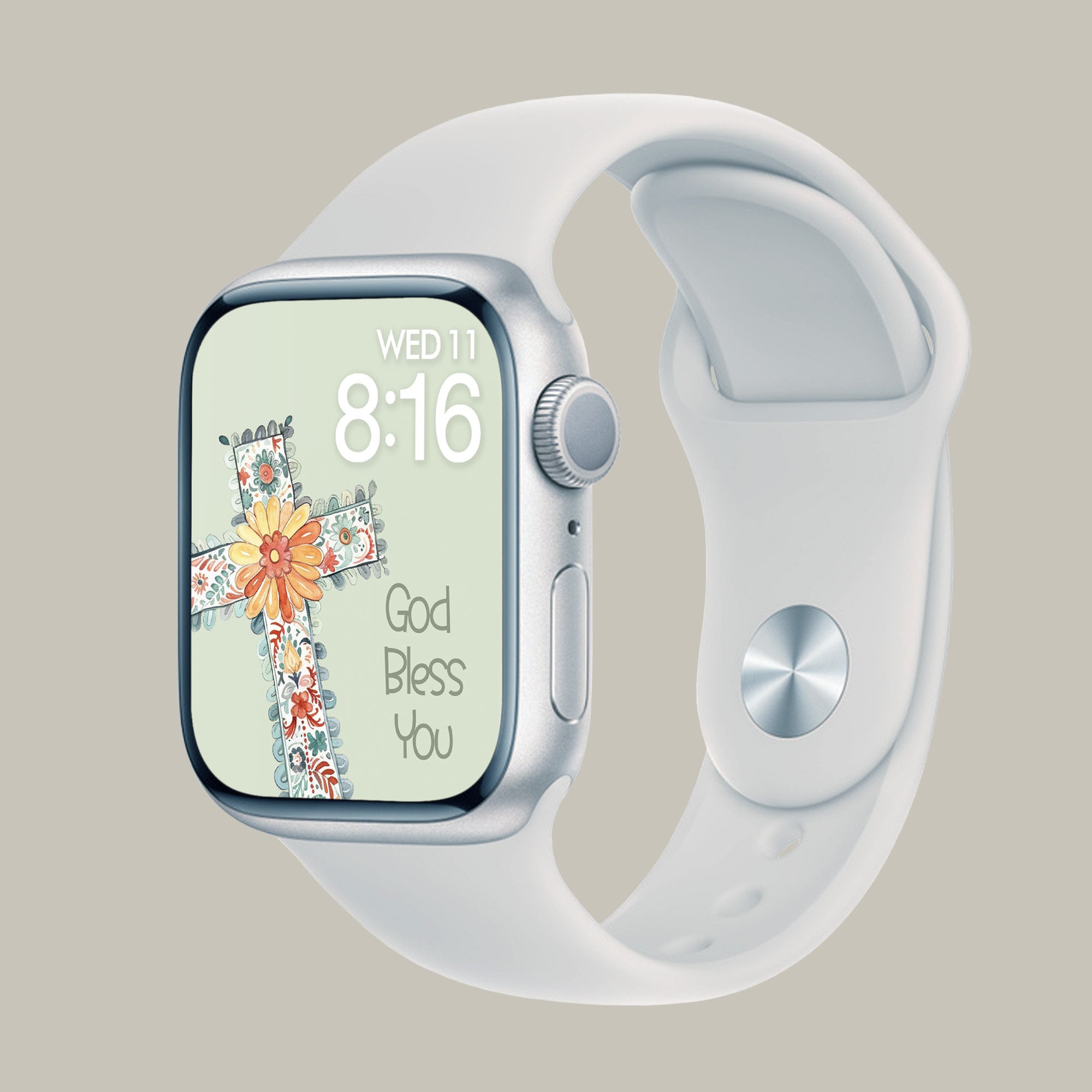 Apple Watch Wallpaper, Watch Face, Floral Cross, Watch Background ...