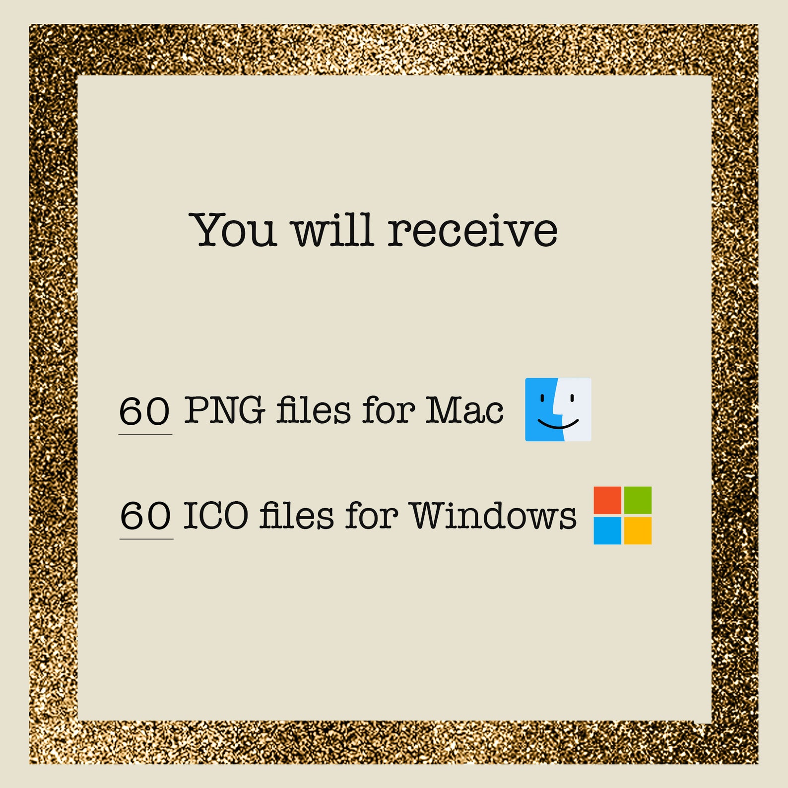 60 Desktop Folder Icons, Glitter Pattern, Mac+windows Folder Icons ...