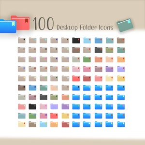 Digital 100 Desktop Folder Icons, Mac Folder Icons , Desktop Aesthetic ...