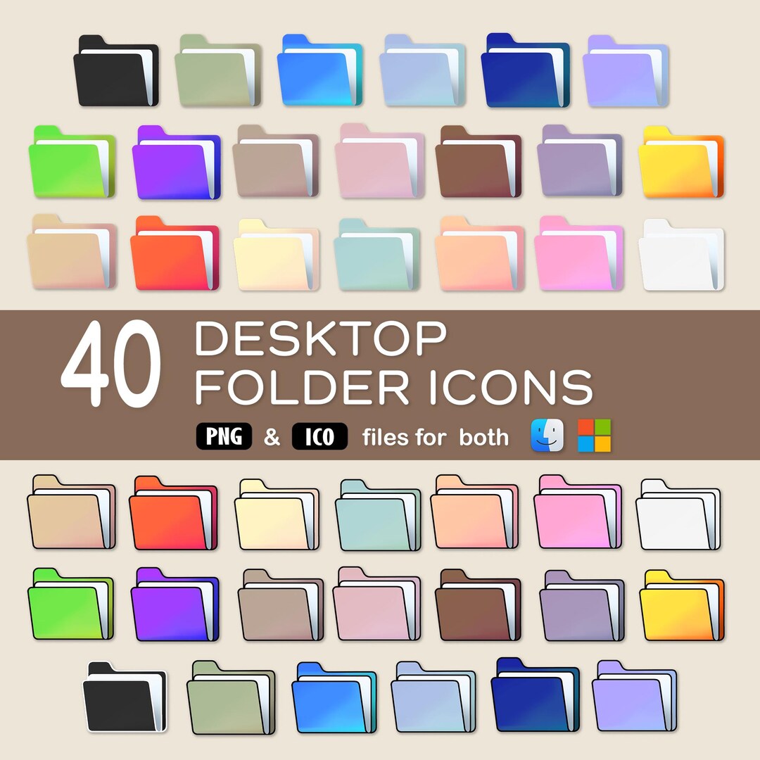 40 Desktop Folder Icons, Mac | PC Folder Icons , Desktop Aesthetic ...