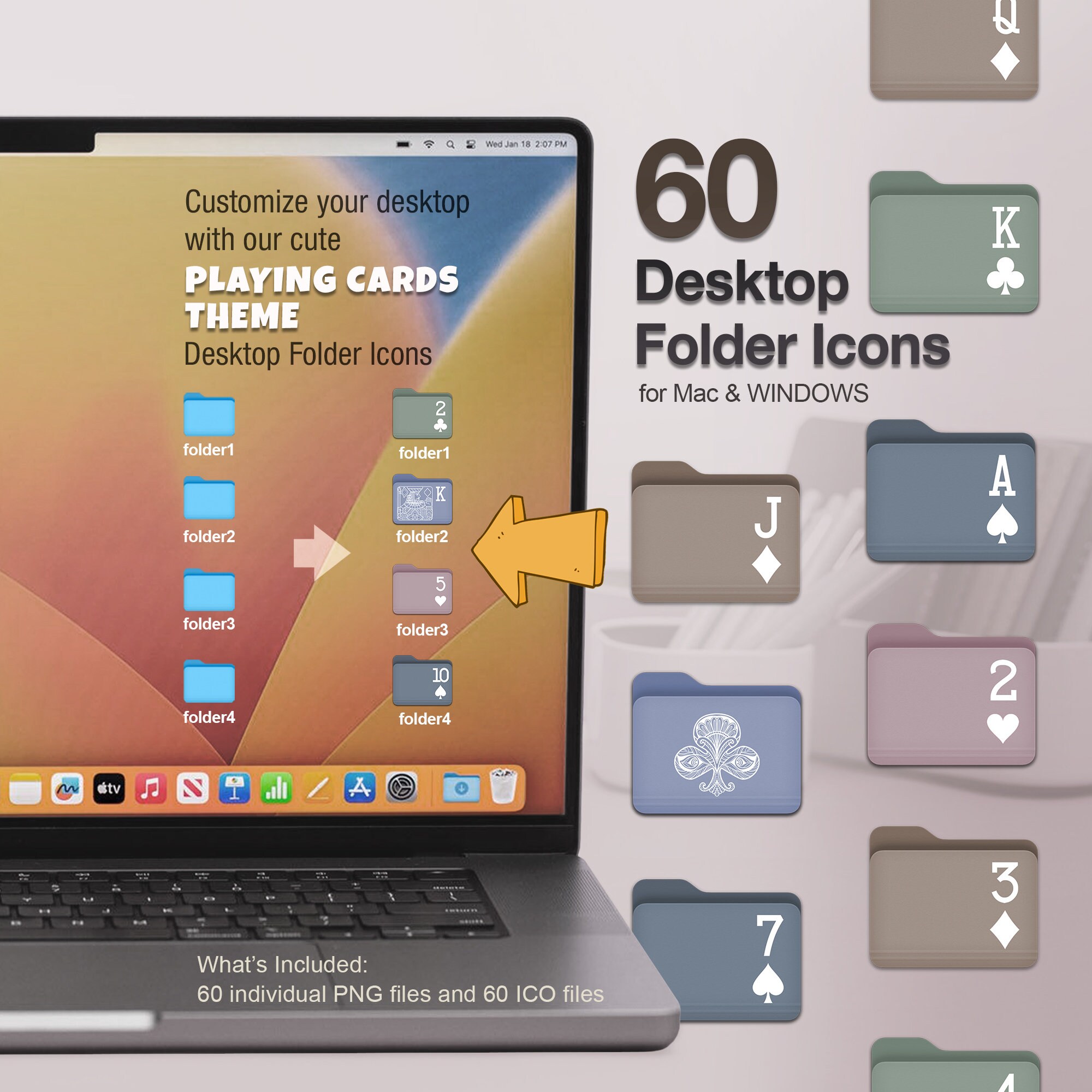 60 Desktop Folder Icons, Mac | PC Folder Icons , Desktop Aesthetic ...