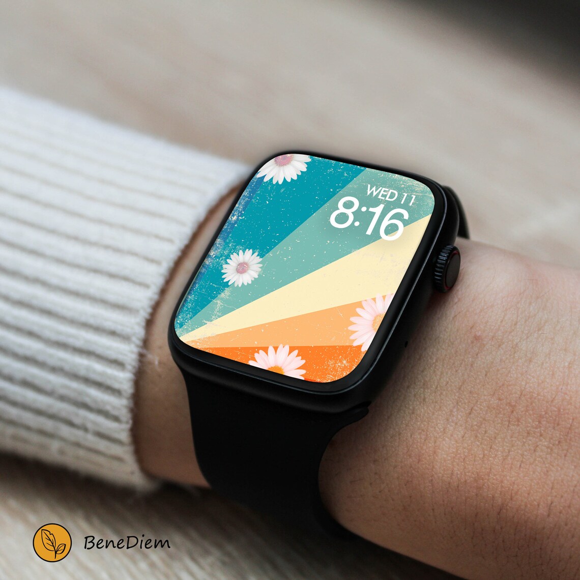 Apple Watch Wallpaper, Watch Face,retro Daisy, Watch Background ...