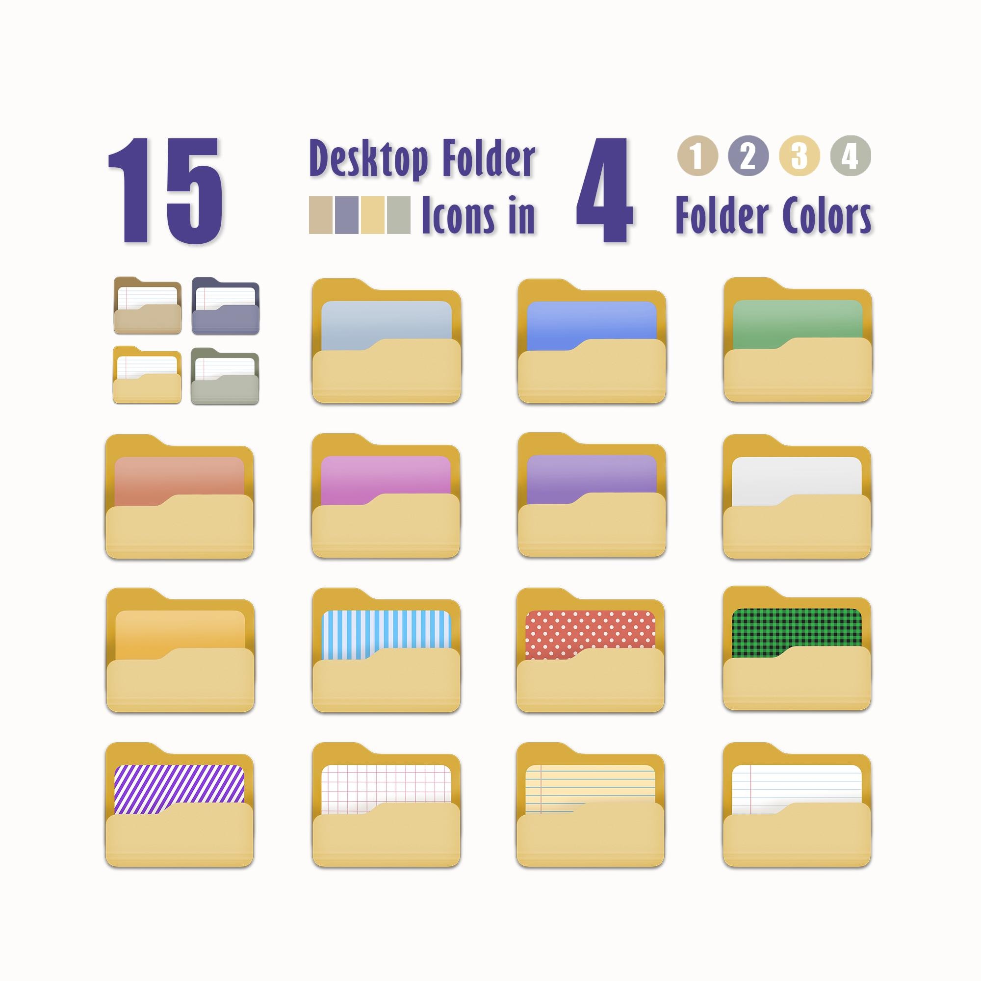 60 Desktop Folder Icons, Mac | PC Folder Icons , Desktop Aesthetic ...