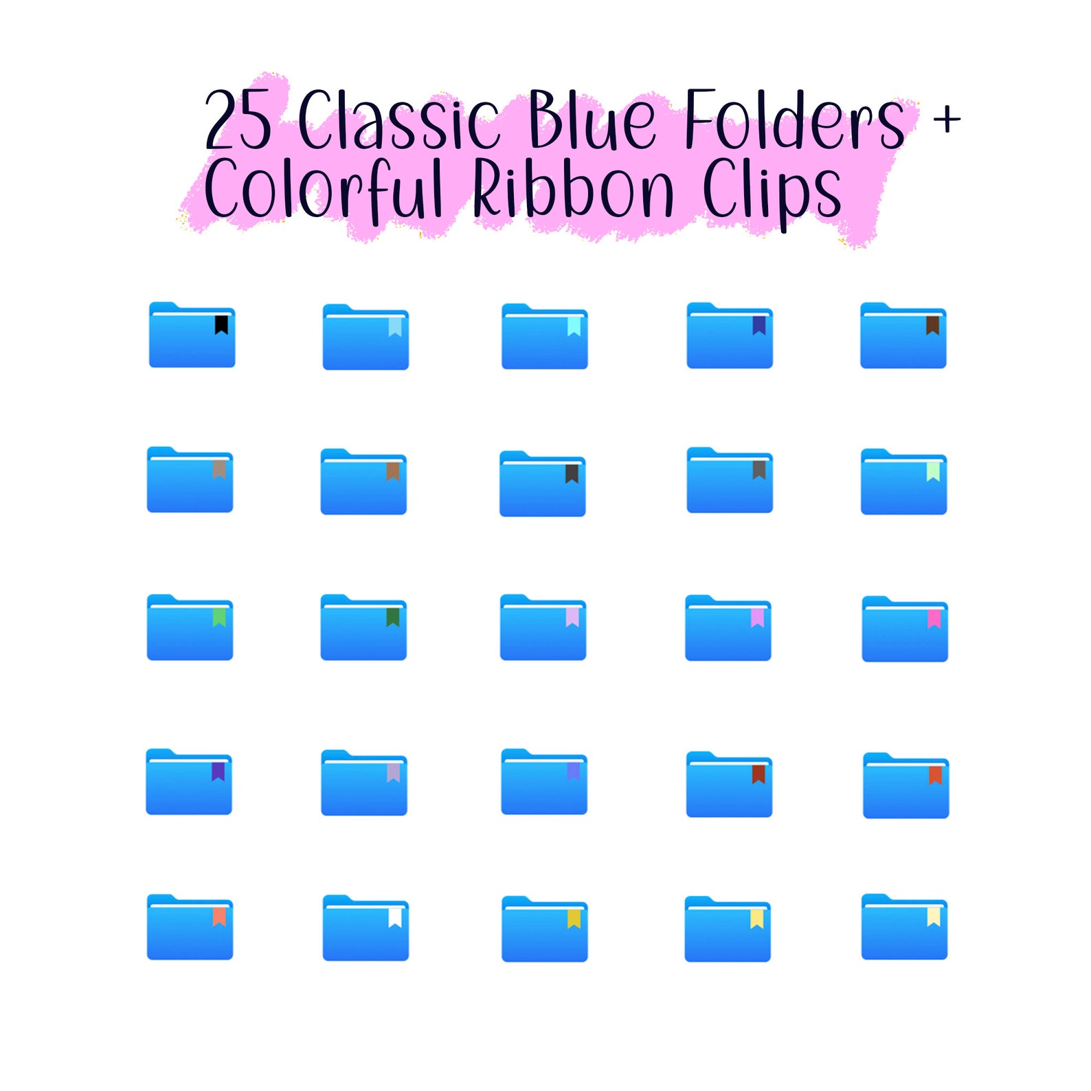 Digital 100 Desktop Folder Icons, Mac Folder Icons , Desktop Aesthetic ...