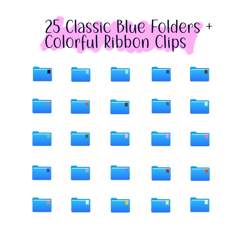 Digital 100 Desktop Folder Icons, Mac Folder Icons , Desktop Aesthetic ...