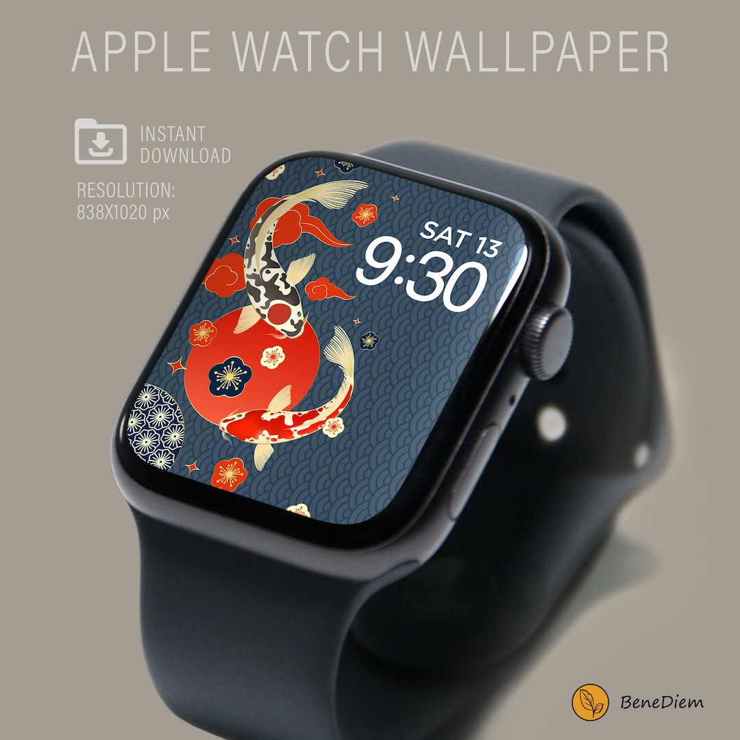 Digital Watch Wallpaper Apple Watch Wallpaper Koi Fish - Etsy