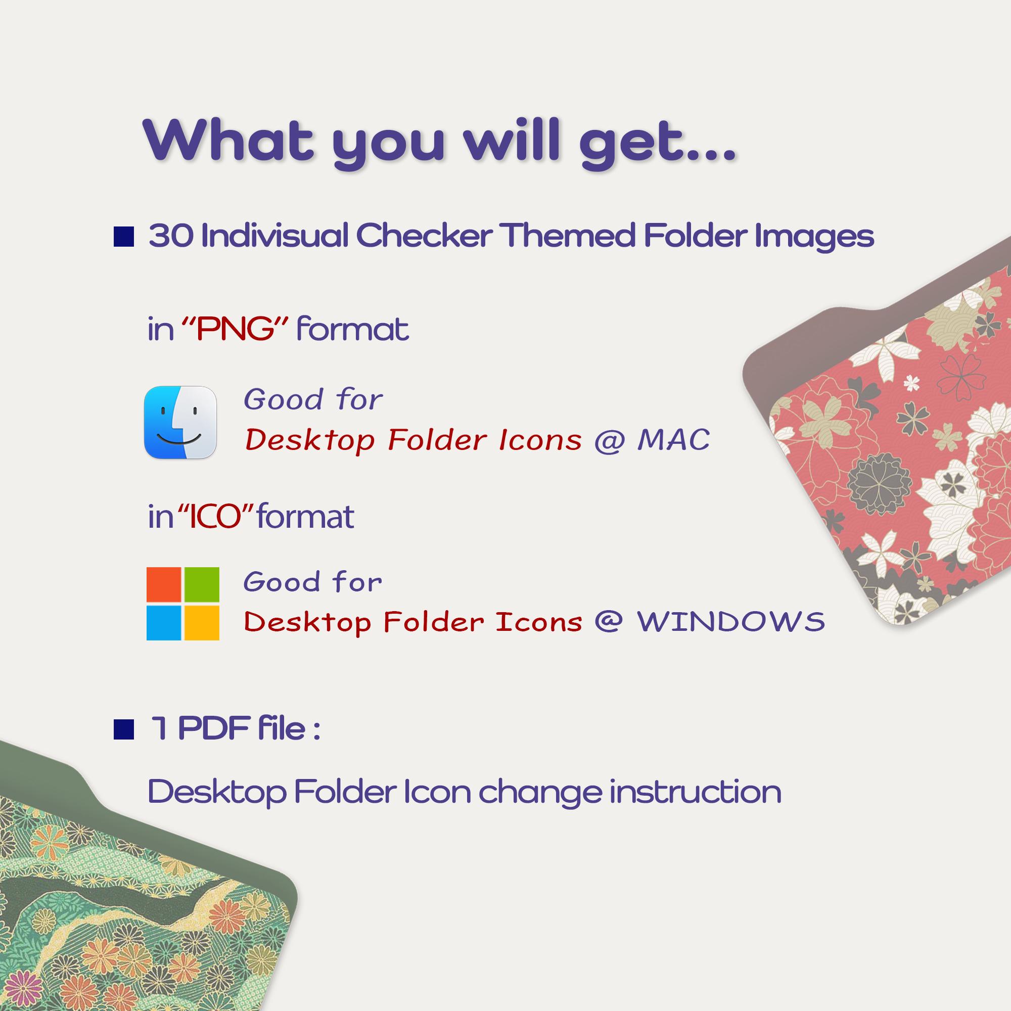 30 Desktop Folder Icons, Mac | PC Folder Icons , Japanese Pattern ...