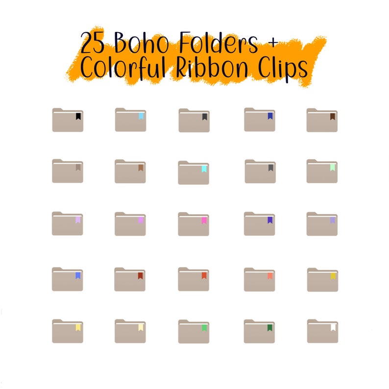 Digital 100 Desktop Folder Icons, Mac Folder Icons , Desktop Aesthetic ...