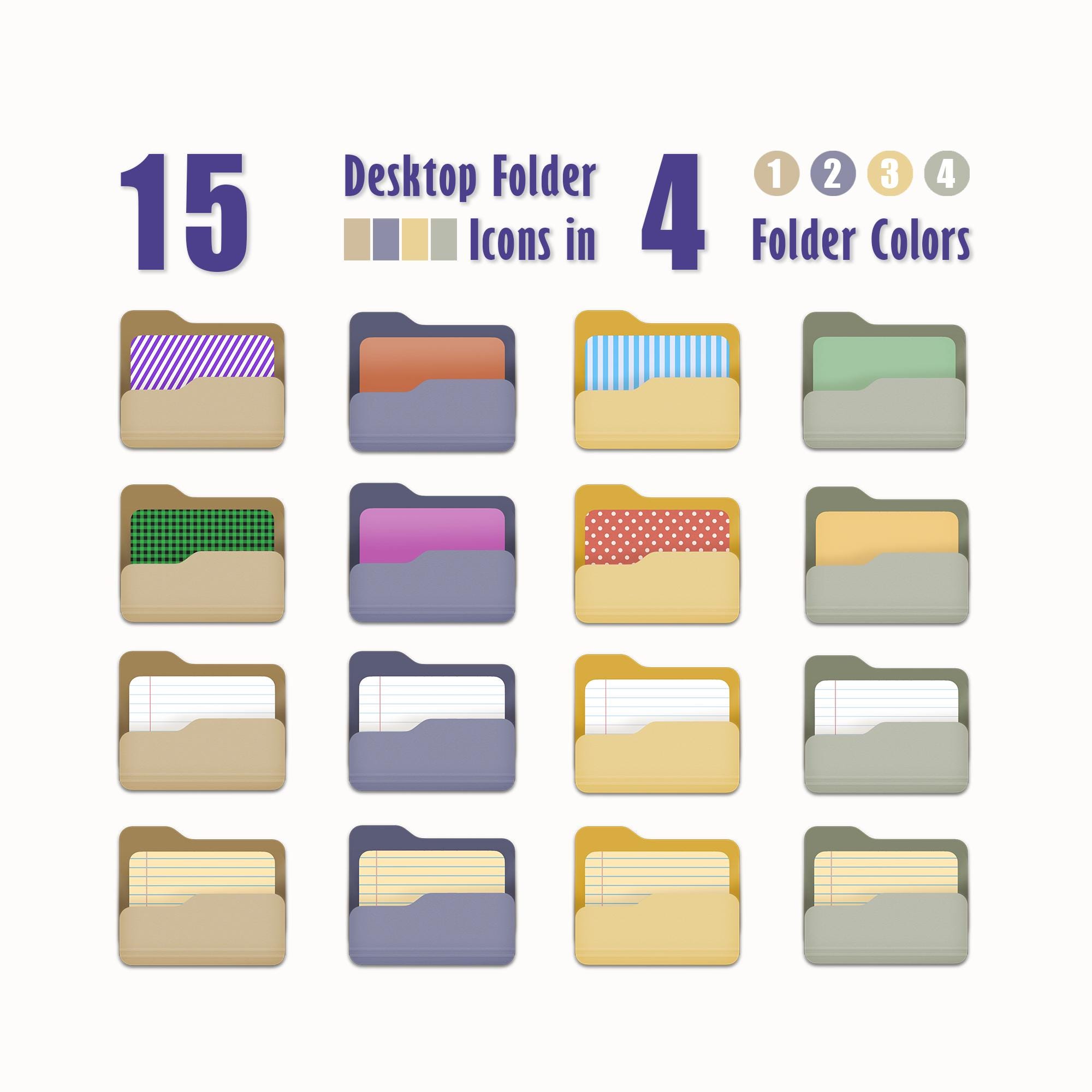 60 Desktop Folder Icons, Mac | PC Folder Icons , Desktop Aesthetic ...