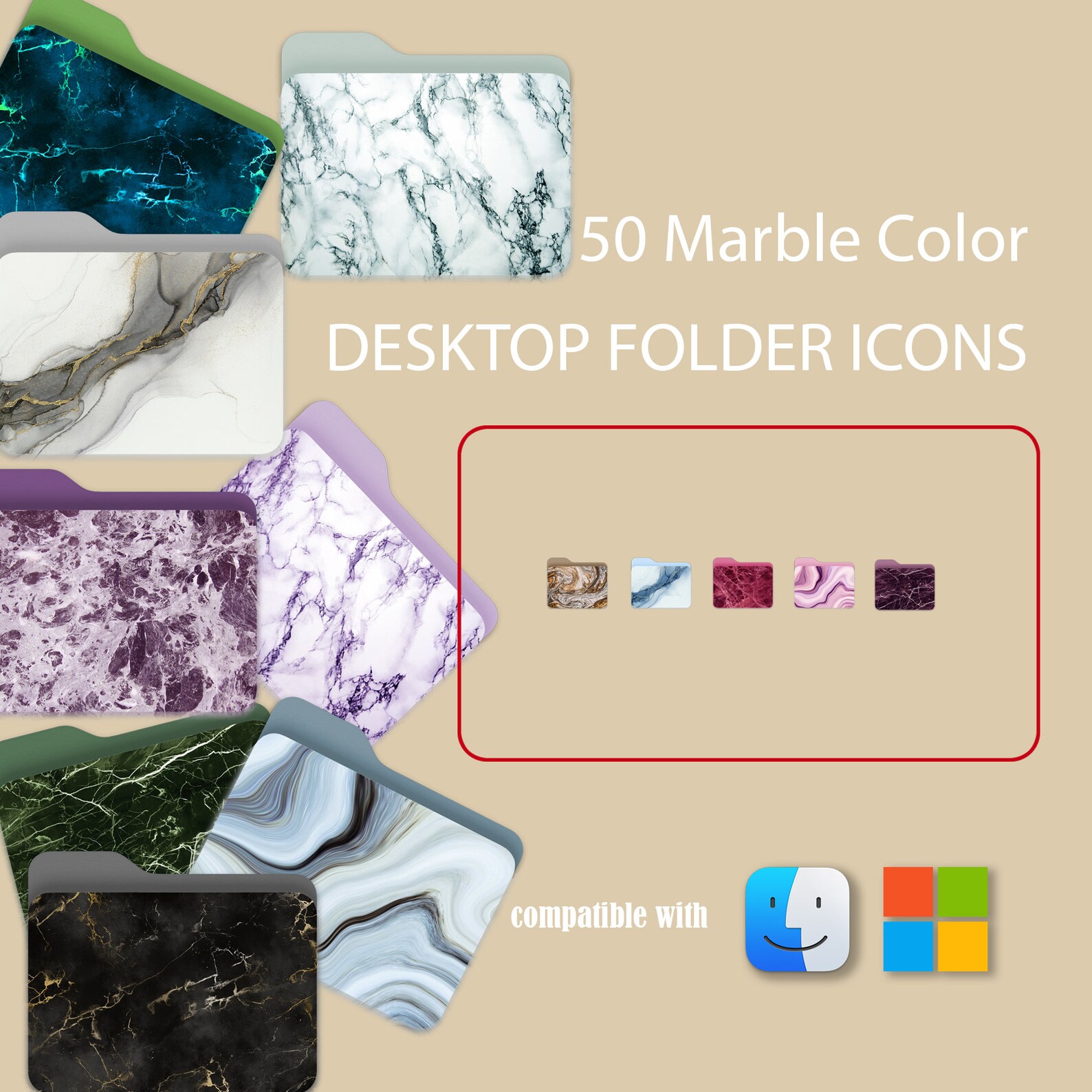 Digital 30 Desktop Folder Icons, Mac | PC Folder Icons , Desktop ...