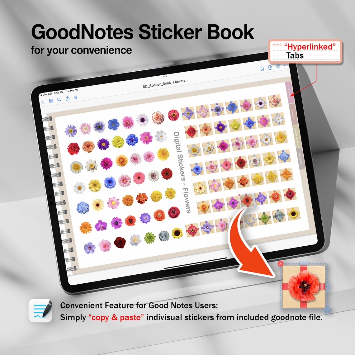 100 Desktop Folder Icons & Sticker Value Pack, Flower Folder Icons ...
