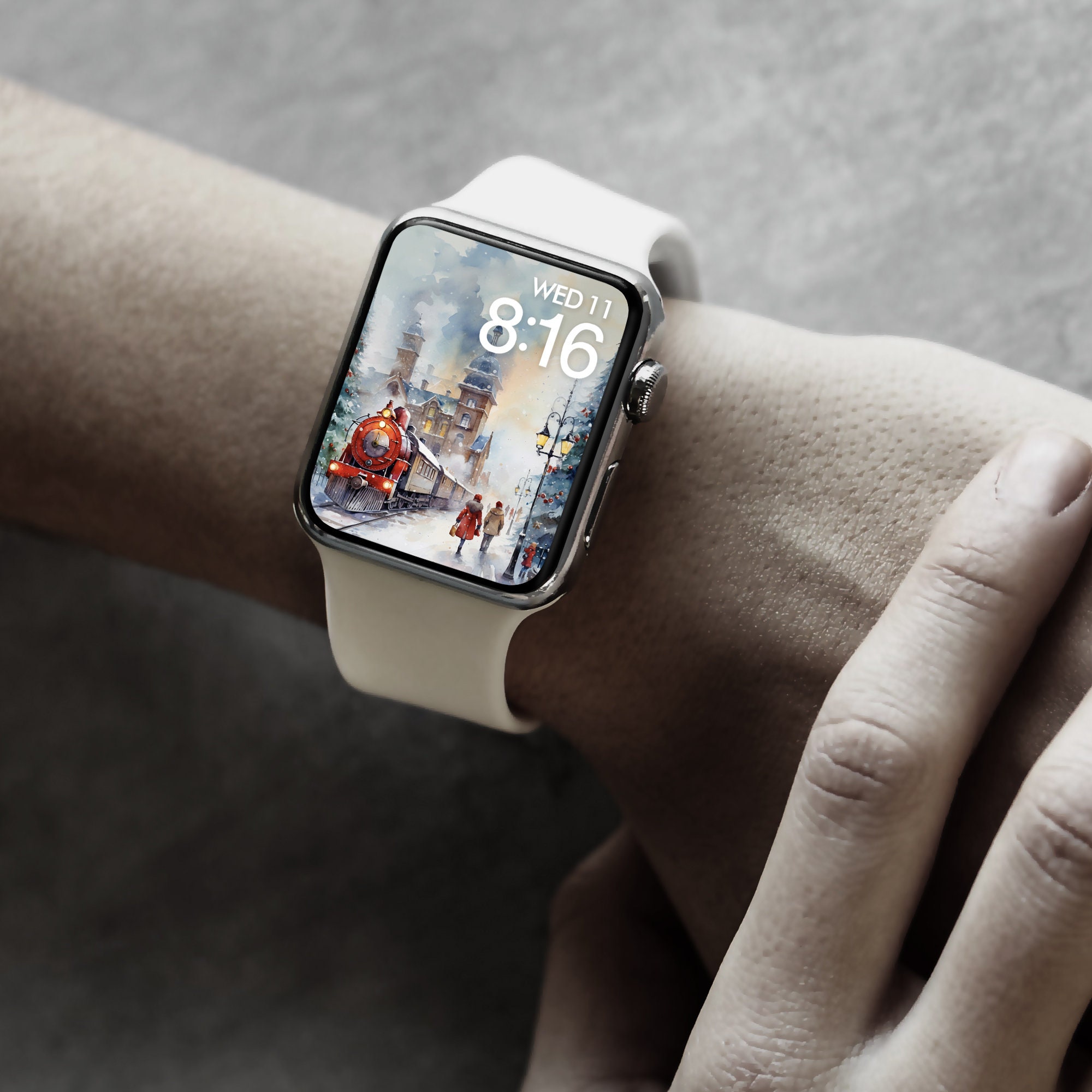 Apple Watch Wallpaper, Watch Face, Christmas, Winter, Street Scene ...