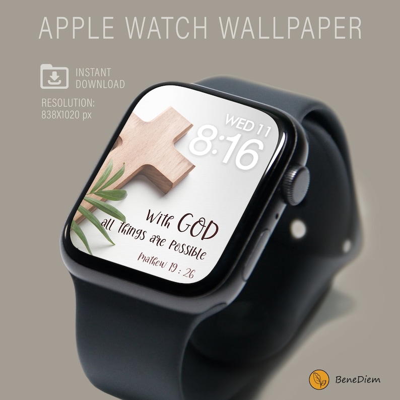 Christian Apple Watch, Scripture Wallpaper, Instant Download, Cross ...