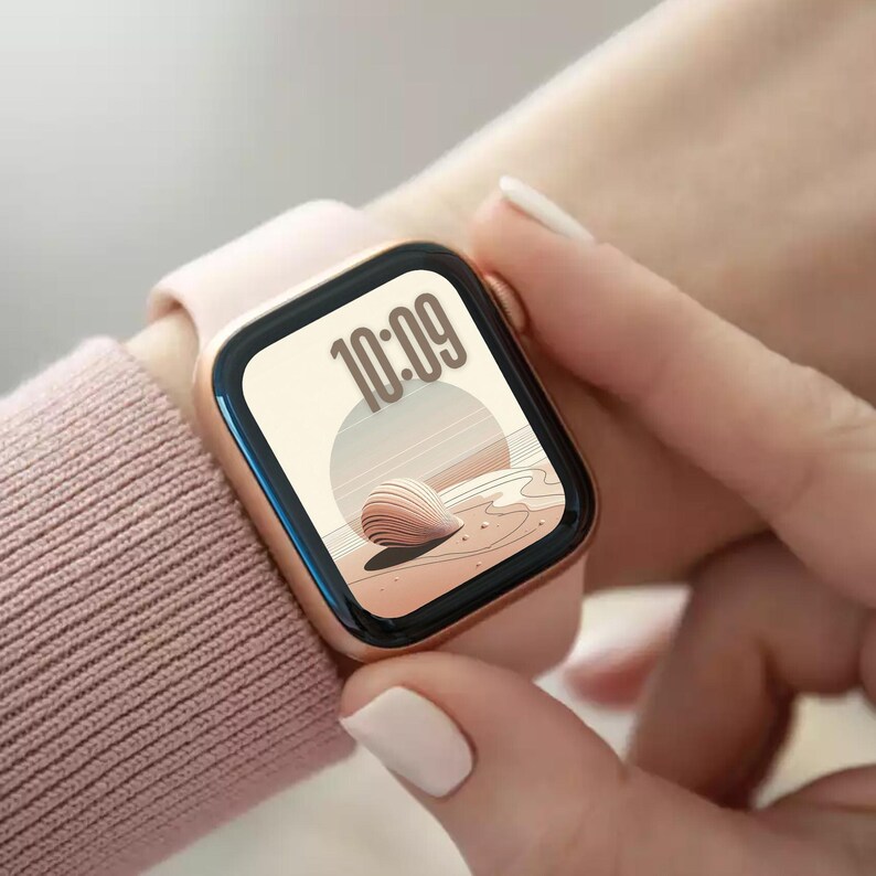 Digital Watch Wallpaper, Apple Watch Wallpaper, Boho Beach, Watch Face ...