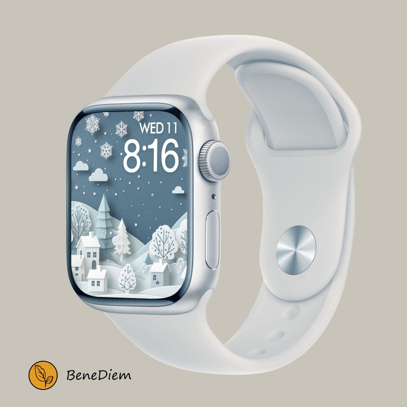 Apple Watch Wallpaper, Watch Face, Winter, Snowflakes, Watch Background ...