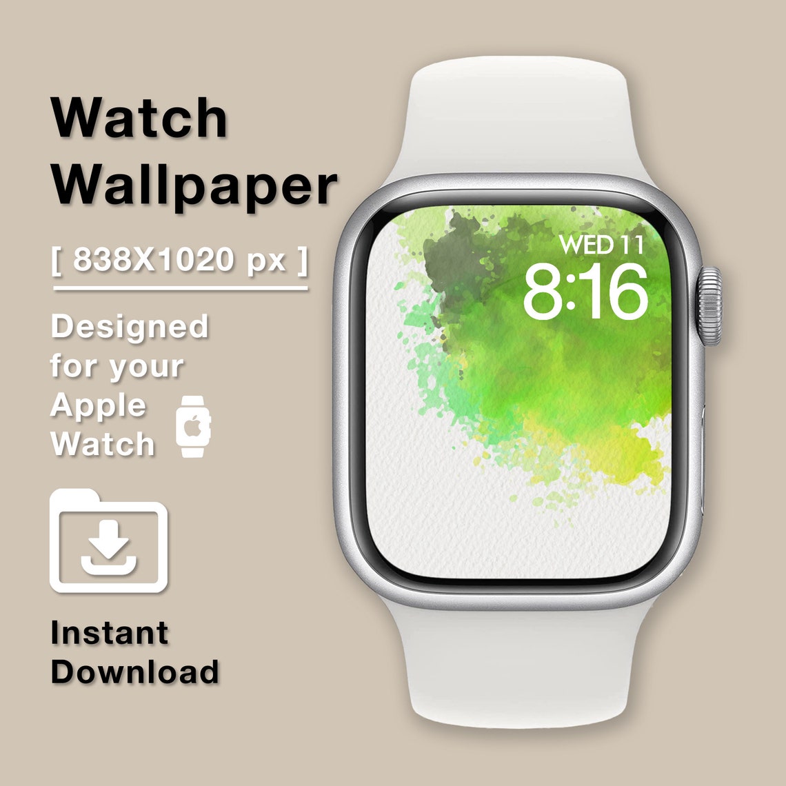 Apple Watch Wallpaper, Watch Face, Watercolor Art, Smartwatch ...
