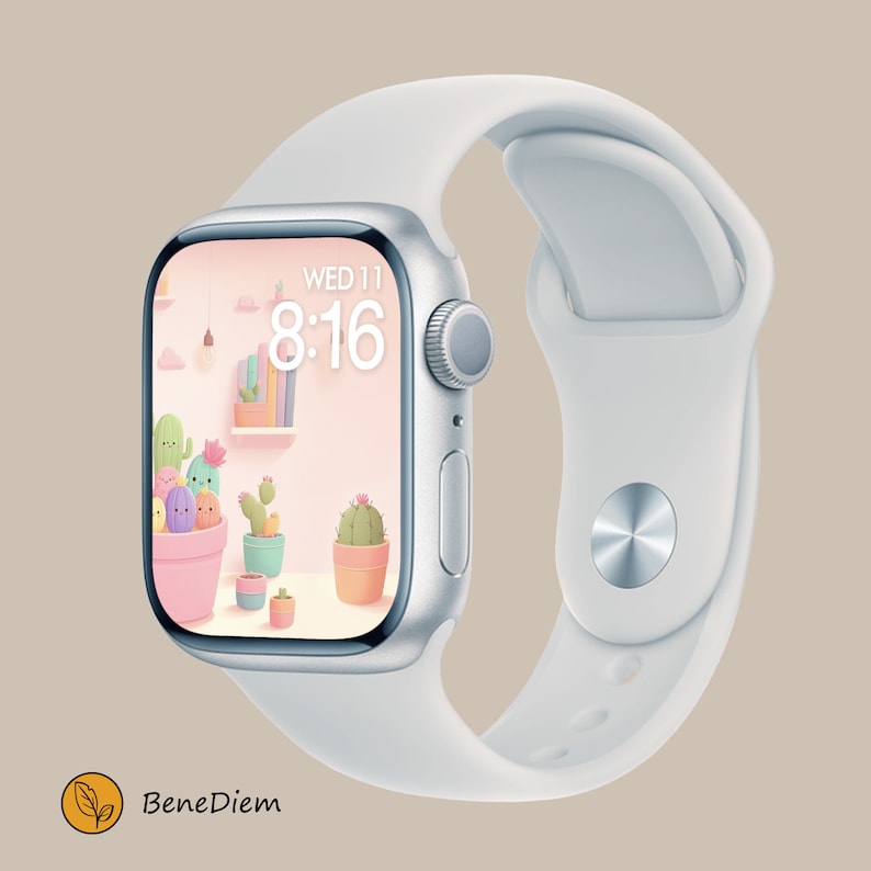 Apple Watch Wallpaper, Watch Face, Cute Cactus, Watch Background ...
