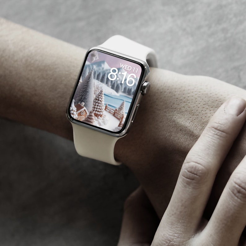 Apple Watch Wallpaper, Watch Face, Winter, Trees, Watch Background ...