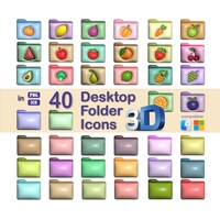 25 Desktop Folder Icons, Mac PC Folder Icons , Desktop Aesthetic Folder ...
