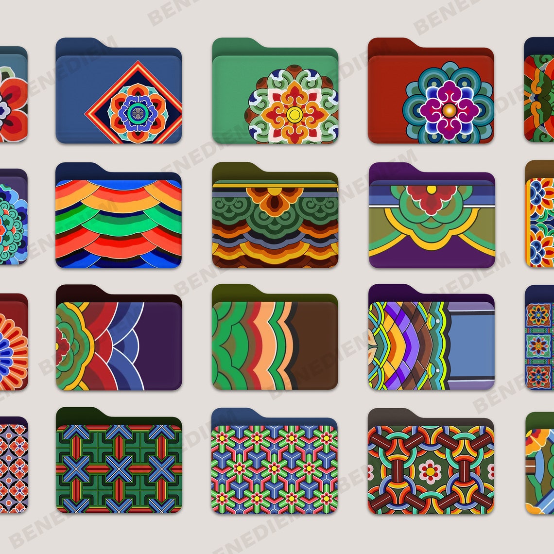 Digital 100 Desktop Folder Icons, for Mac, for PC, Desktop Aesthetic ...