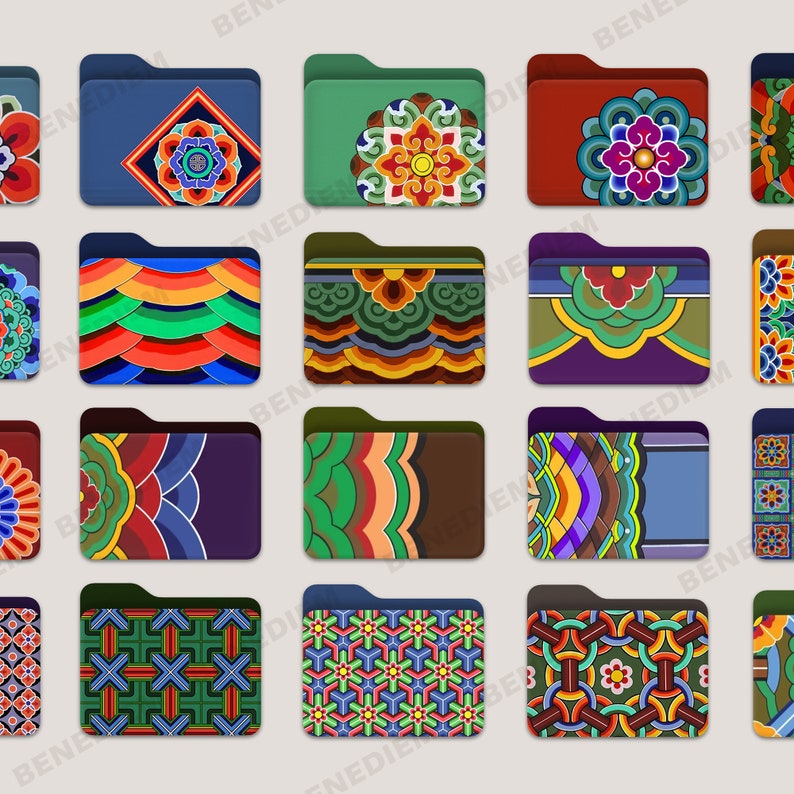 Digital 100 Desktop Folder Icons, for Mac, for PC, Desktop Aesthetic ...