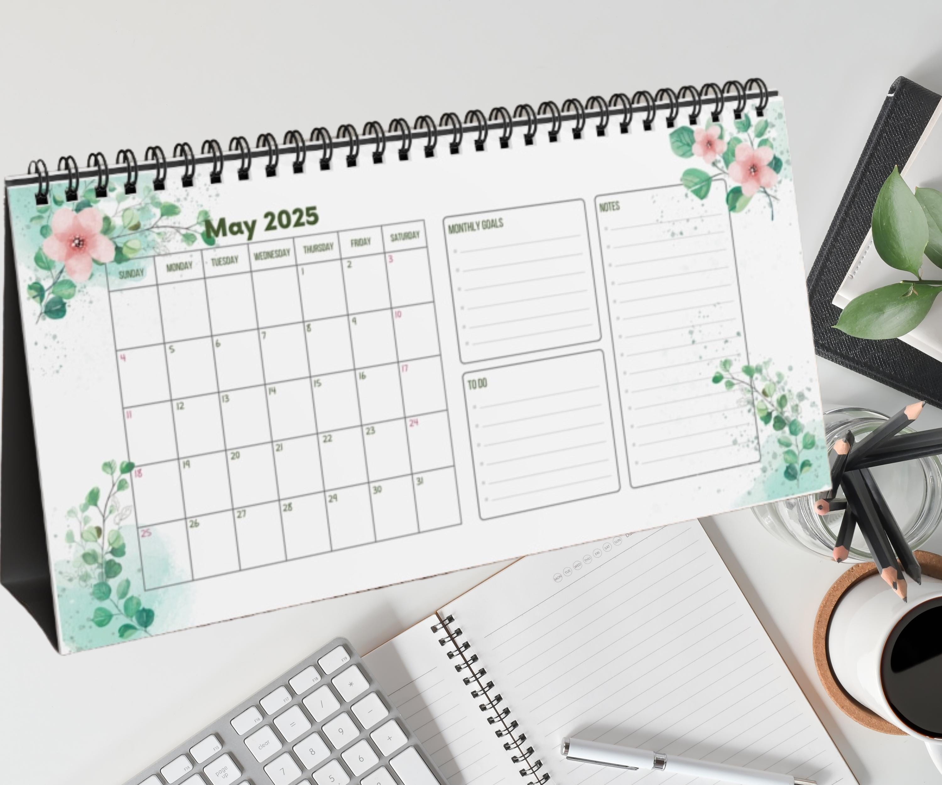 Desktop Calendar 2025 Productivity Desktop Calendar Desktop Planner for ...