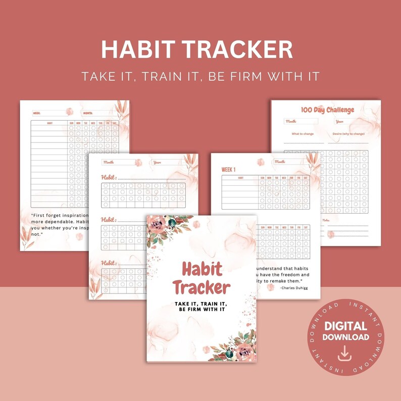 Habit Tracker Printable Routine Tracker 30 Day Habit - Etsy