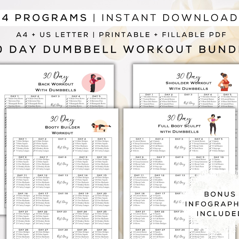 Dumbbell Workouts Bundle - Etsy