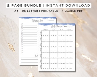 Shopping List Printable Fillable PDF Meal Prep Planner - Etsy
