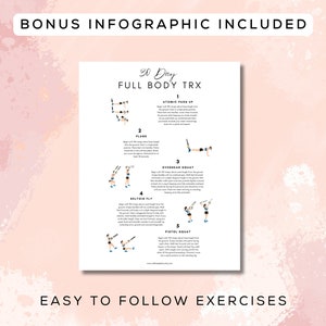 30 Day Full Body TRX Workout Plan Printable + Digital Gym Guide | Bonus ...