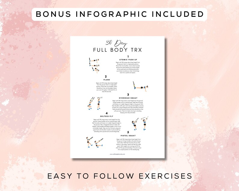 30 Day Full Body TRX Workout Plan Printable + Digital Gym Guide | Bonus ...