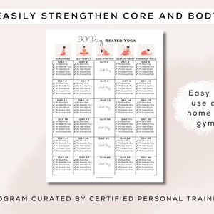 30 Day Seated Yoga Printable + Interactive PDF | Easy to Follow Poses ...