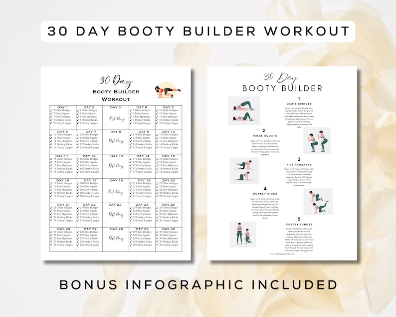 30 Day Dumbbell Workout Bundle Printable + Interactive Pdfs | 4 Workout ...