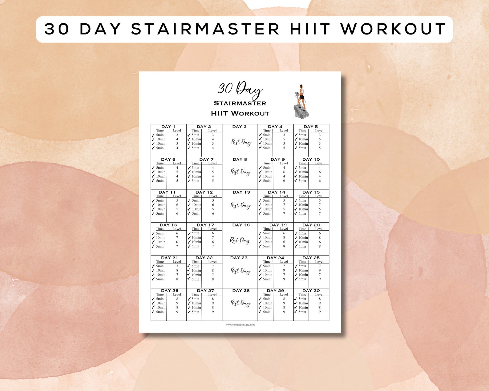 30 Day Cardio Workout Bundle Printable + Interactive PDF | 5 Programs ...