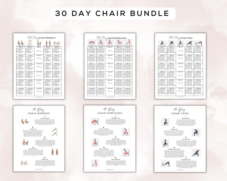 30 Day MEGA Workout Bundle Printable + Interactive Pdfs | 5 Bundles, 19 ...