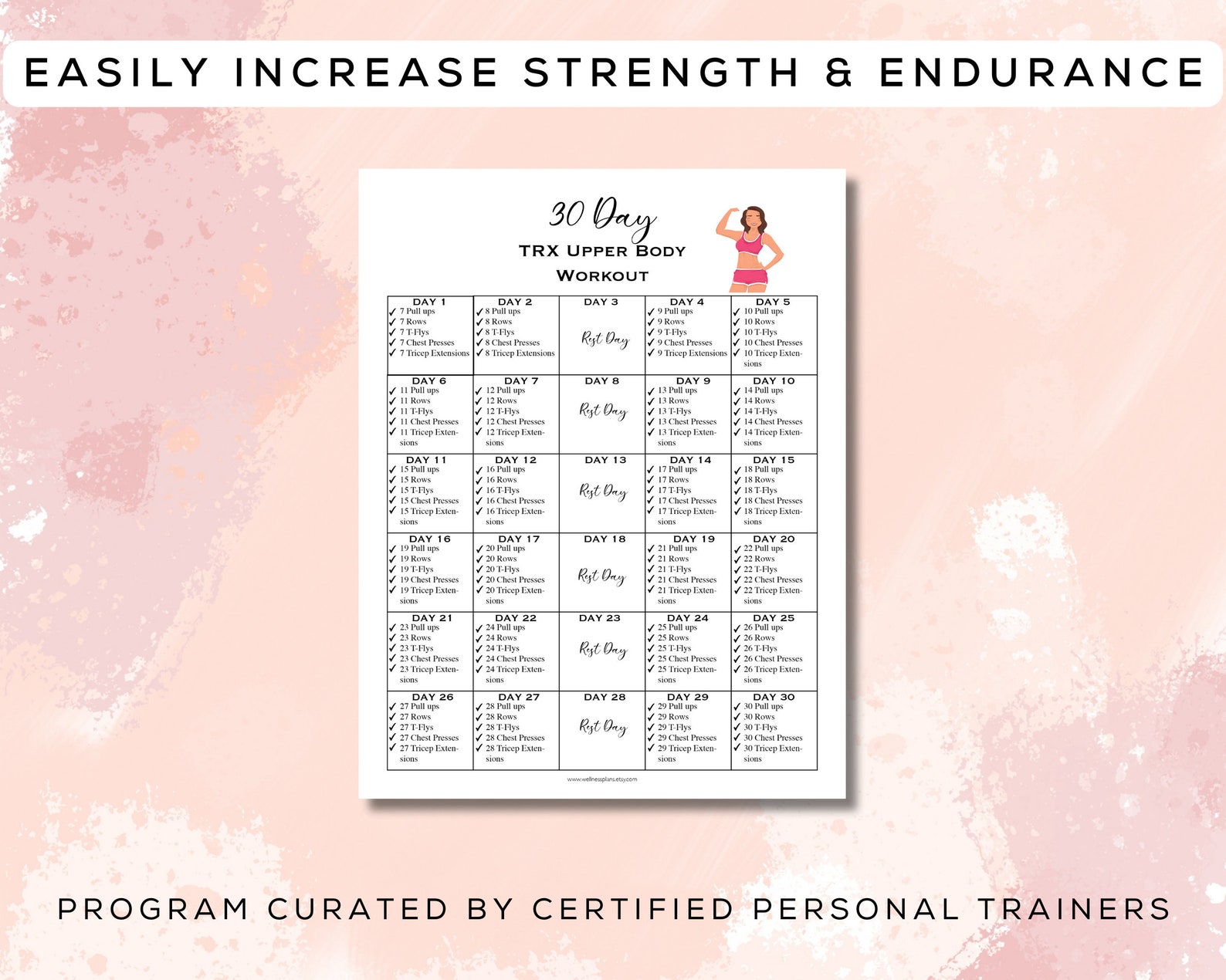 30 Day TRX Upper Body Workout Plan Interactive PDF + Digital Gym Guide ...