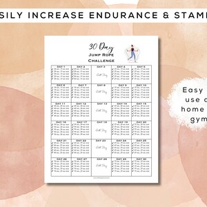 30 Day Jump Rope Challenge Printable Interactive PDF, Digital Gym Guide ...