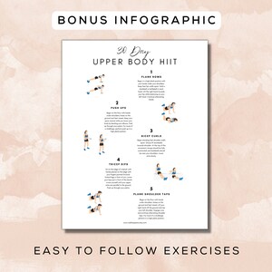 30 Day Upper Body HIIT Workout Program Printable + Fillable PDF | Bonus ...