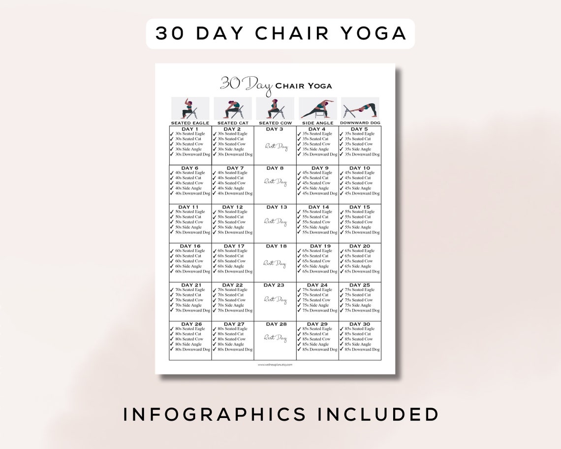 30 Day Yoga Bundle Printable Interactive PDF 6 Programs, Easy to Follow ...