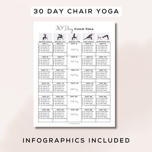 30 Day Yoga Bundle Printable + Interactive PDF | 6 Programs, Easy to ...