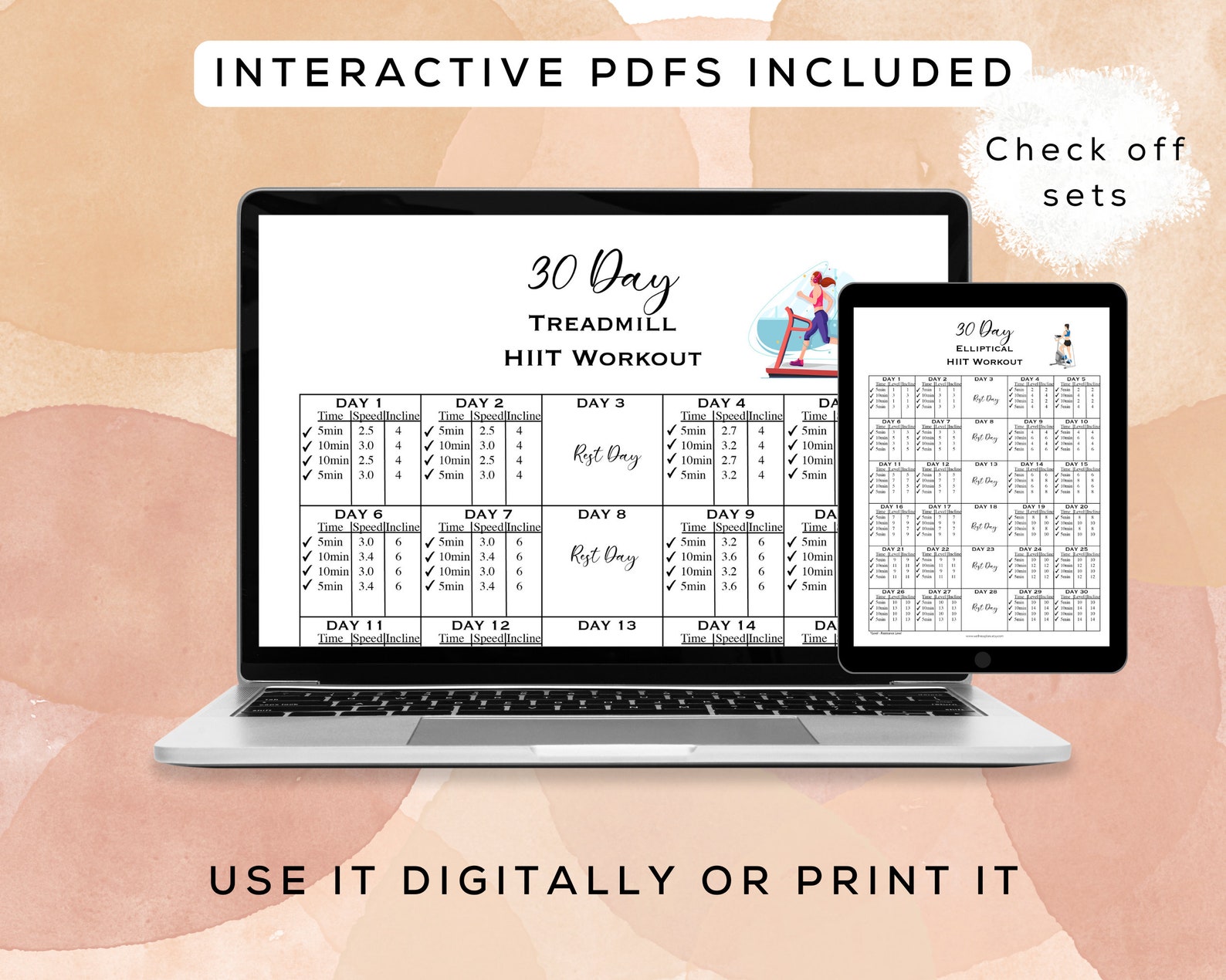 30 Day Cardio Workout Bundle Printable + Interactive PDF | 5 Programs ...