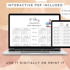 30 Day Treadmill HIIT Workout Plan Printable + Interactive PDF, Digital ...