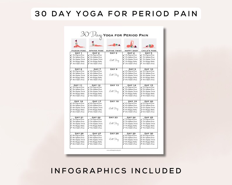 30 Day Yoga Bundle Printable + Interactive PDF | 6 Programs, Easy to ...