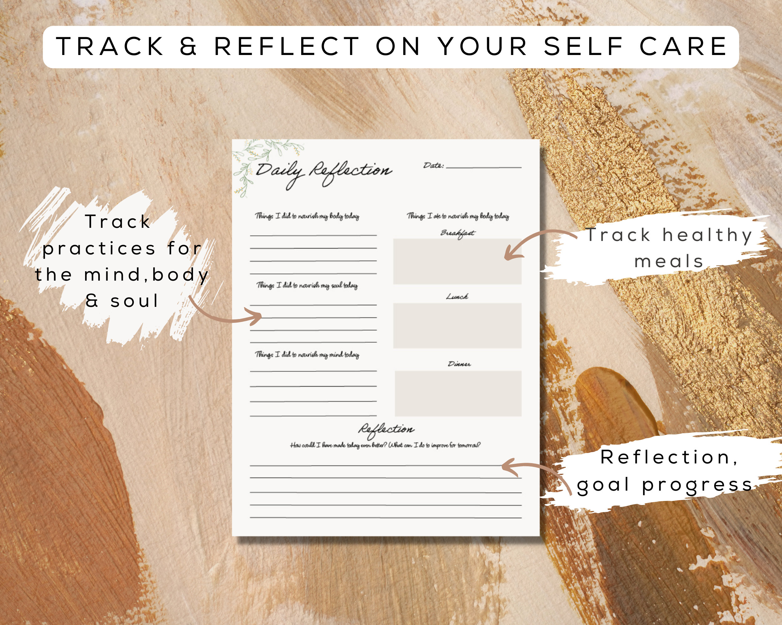 Daily Reflection Printable Fillable PDF Track and Reflect on ...