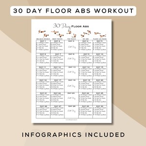 30 Day Floor Workout Bundle Printable + Interactive PDF | Easy to ...