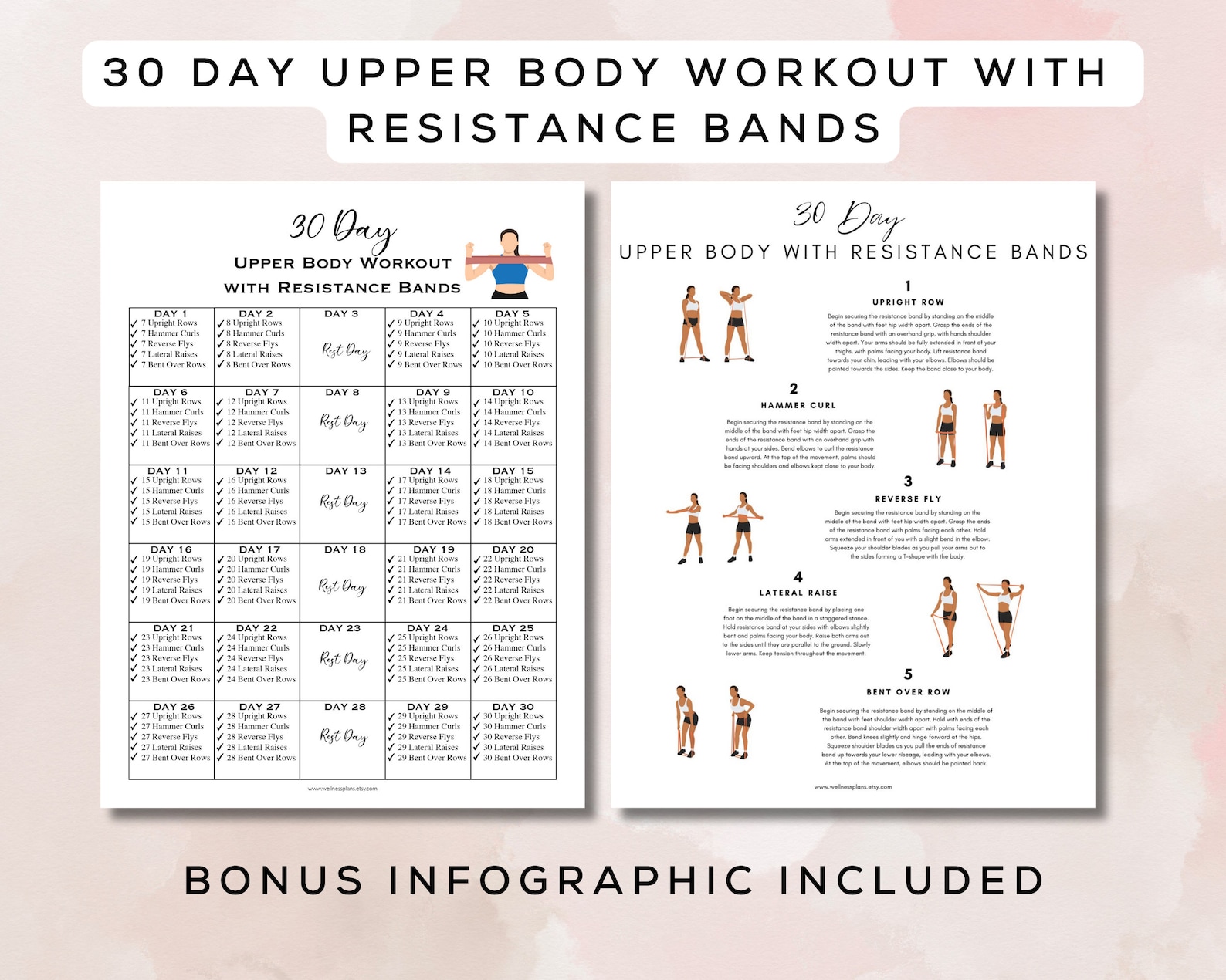 30 Day Resistance Band Workout Bundle Printable + Interactive PDF ...