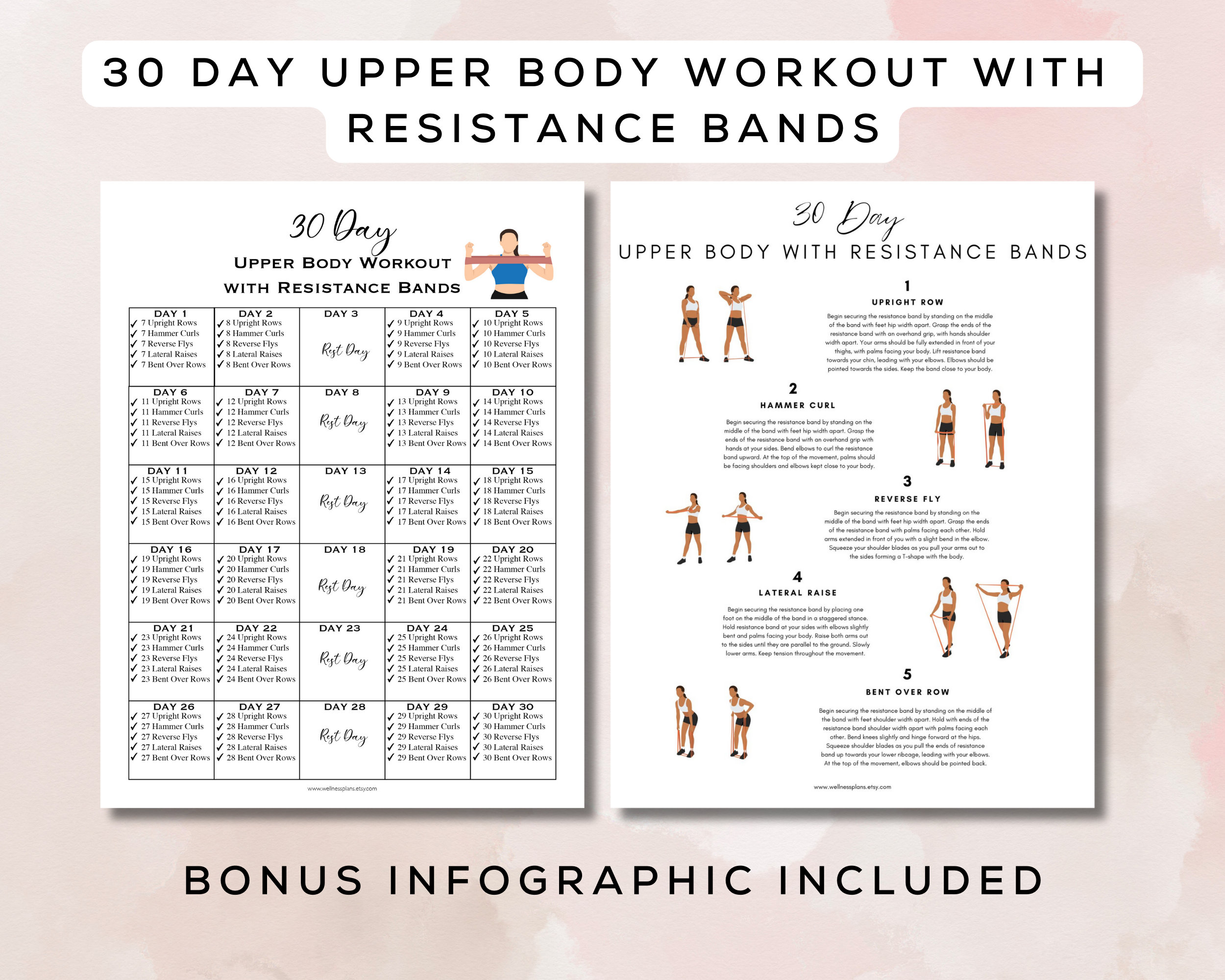 30 Day Resistance Band Workout Bundle Printable + Interactive PDF ...