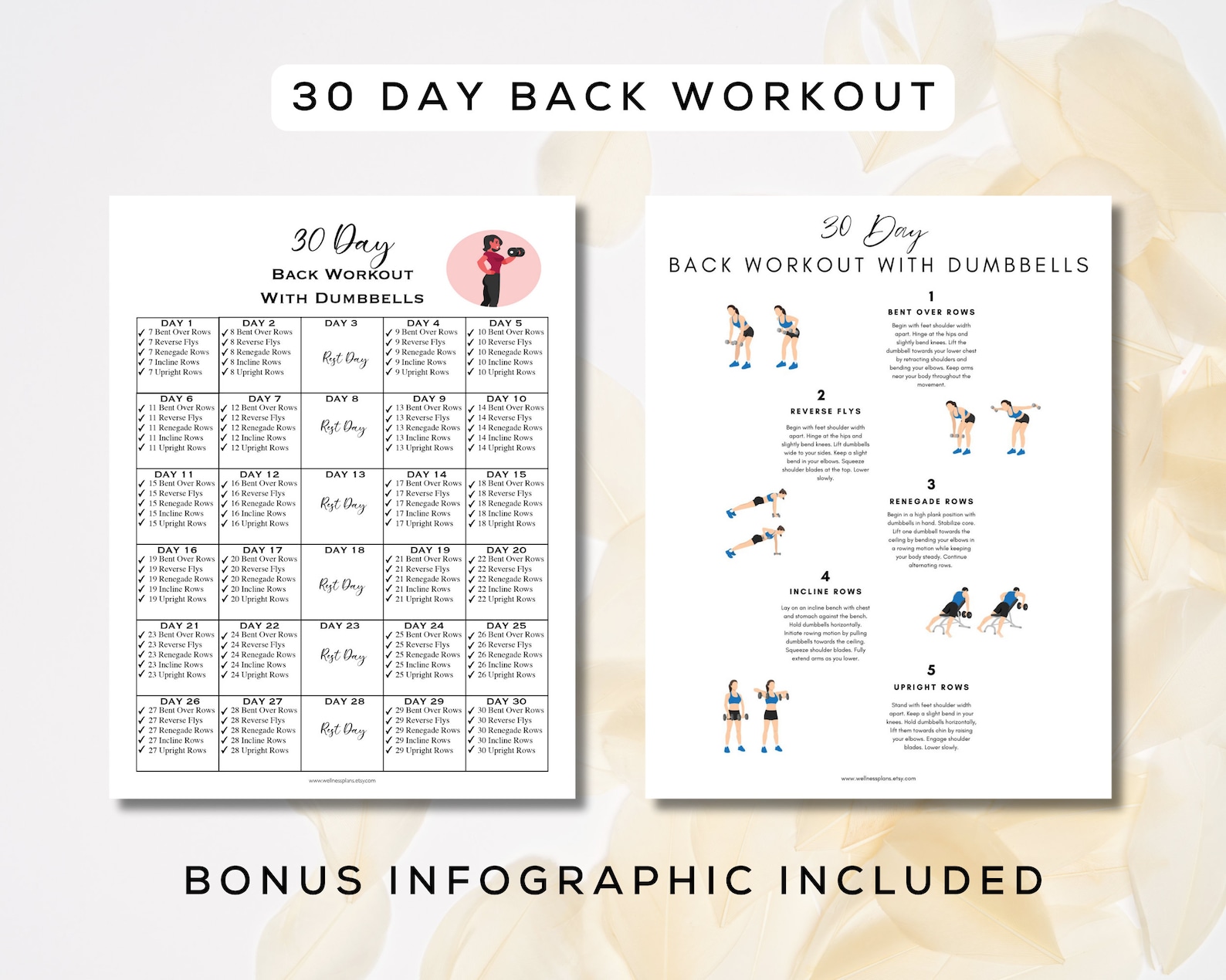 30 Day Dumbbell Workout Bundle Printable + Interactive Pdfs | 4 Workout ...
