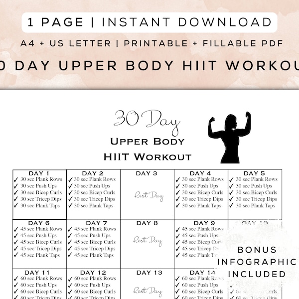 Beginner Gym Workout Plan - Etsy