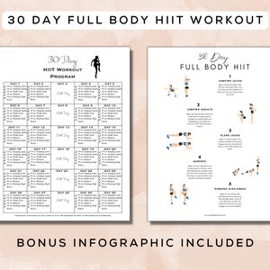 30 Day HIIT Workout Bundle Printable + Interactive PDF | Bonus ...
